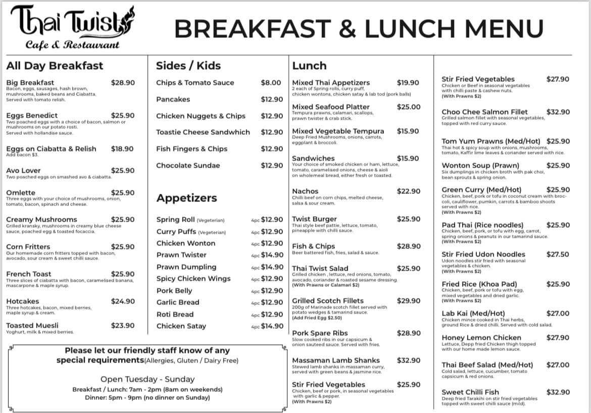 Welcome to Thai Twist Cafe & Restaurant